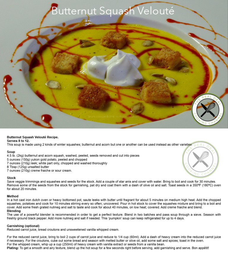 Butternut Squash Veloute Recipe | PDF