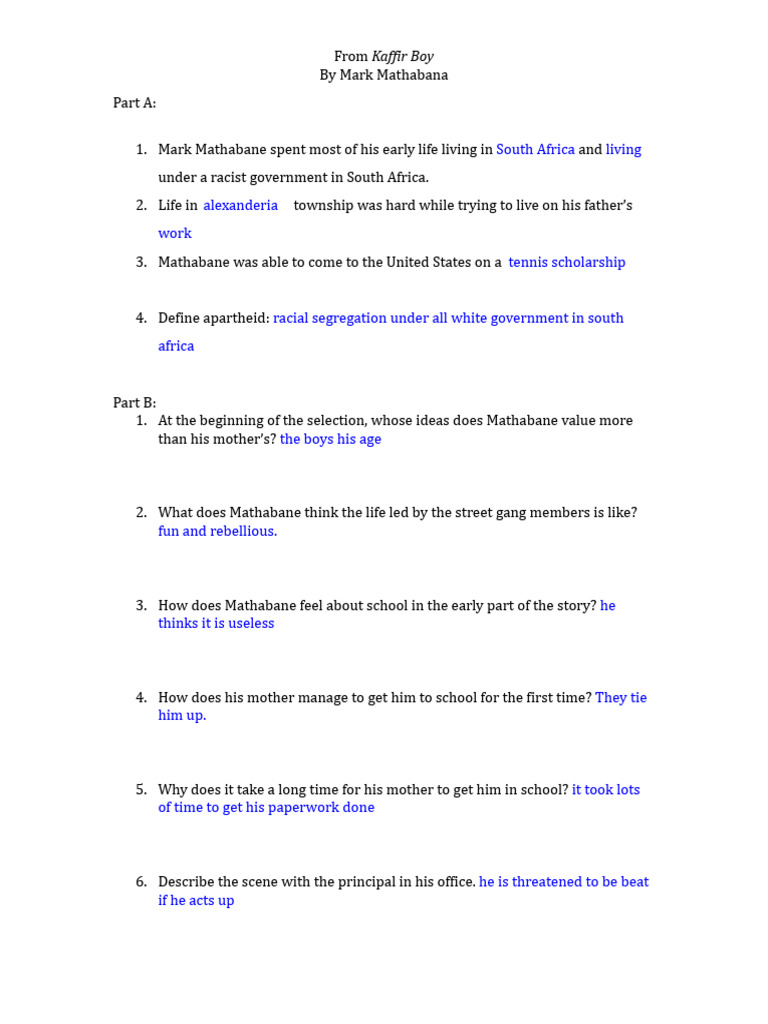 Mark Mathabane's Life Under Apartheid | PDF