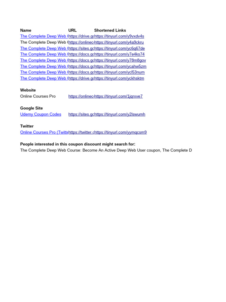 The Complete Deep Web Course_ Become An Active Deep Web User Coupon Code Links | PDF | Computer ...