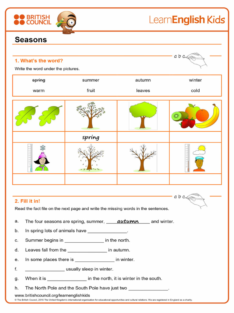 Worksheet Season | PDF