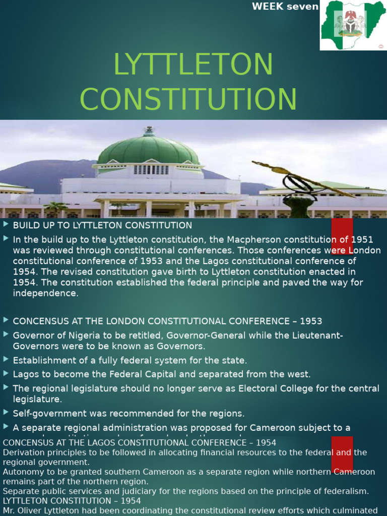 WEEK 7 Constitutional Dev in Nig 1957,1958 | PDF | Constitution ...