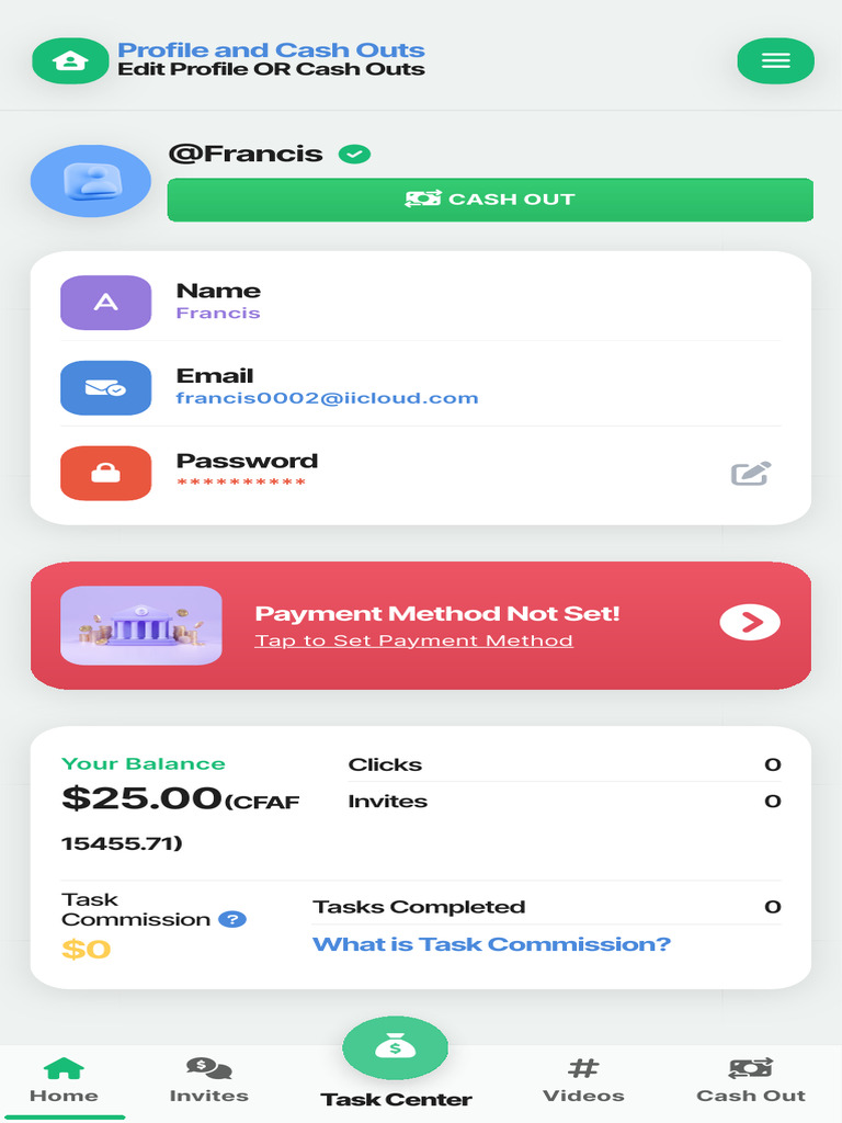 Cash Out and Account Settings | PDF