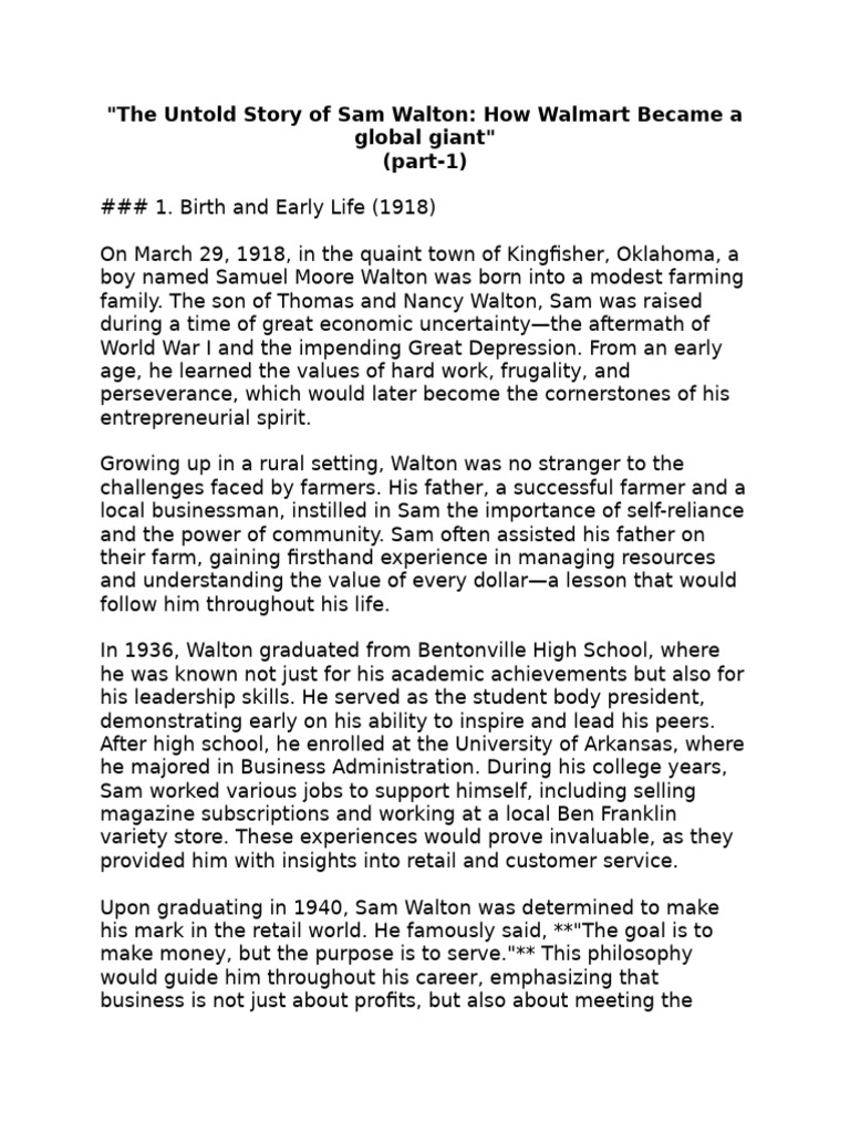 The Untold Story of Sam Walt | PDF | Cost Of Living | Walmart