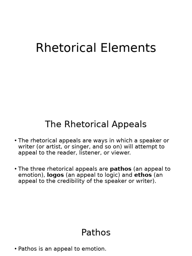 Rhetorical Elements Slideshow (1) | PDF | Logos | Rhetoric
