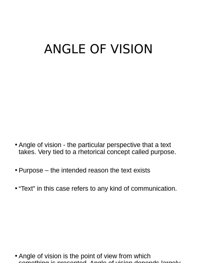 Angle of Vision | PDF