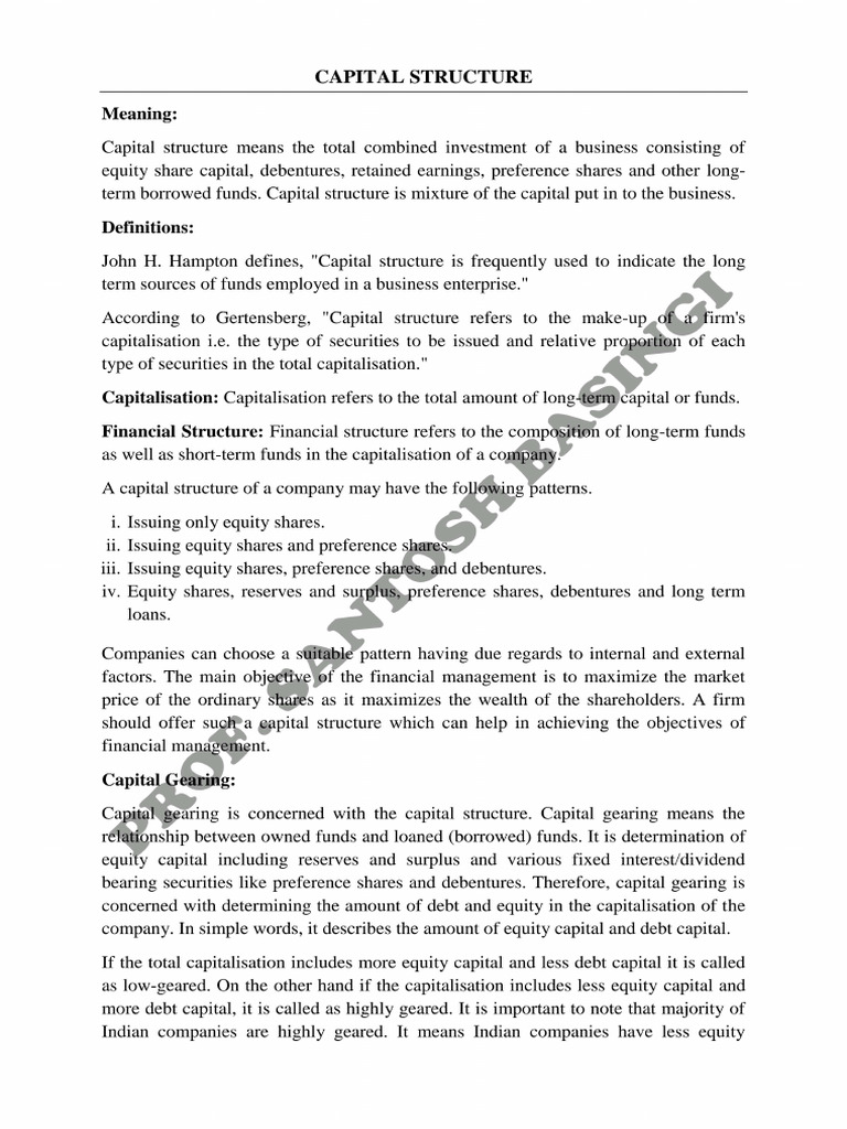 FM III Unit - Capital Structure | PDF