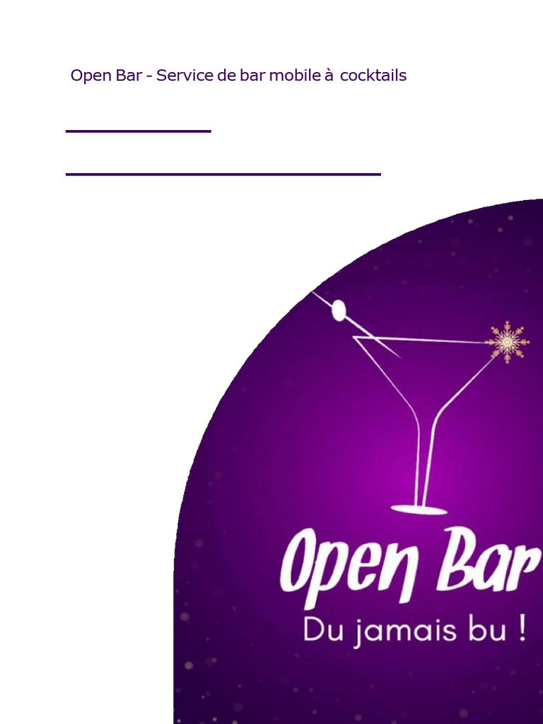 Open Bar Contrat de Prestation de Services | PDF | Barman | Business