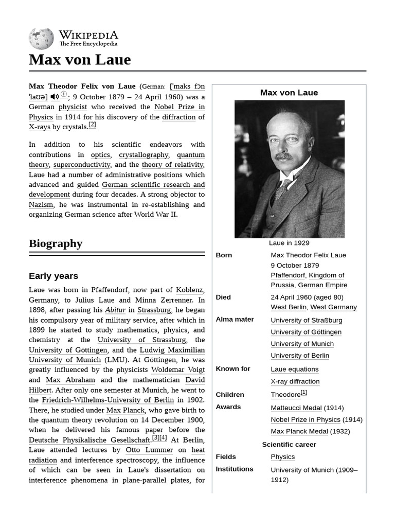 Max Von Laue | PDF