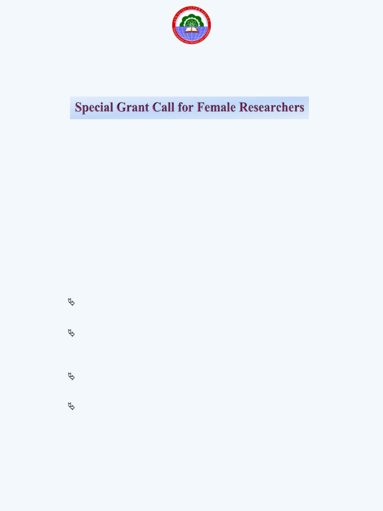 Female Researchers Proposal Call | PDF
