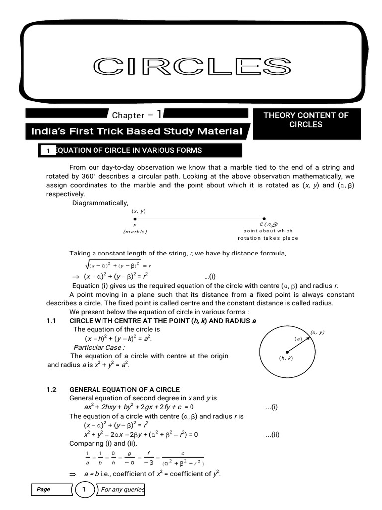Circle (Q) | PDF | Circle | Quadratic Equation