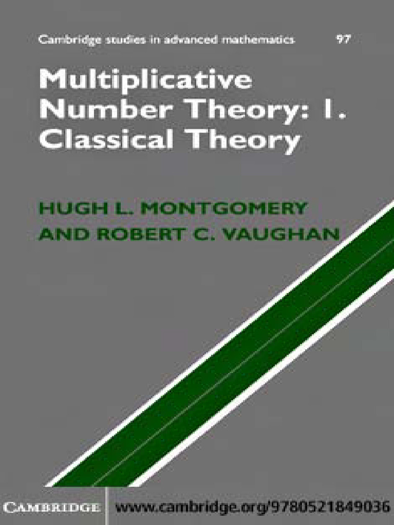 Multiplicative Number Theory I-Montgomery | PDF | Prime Number | Logarithm