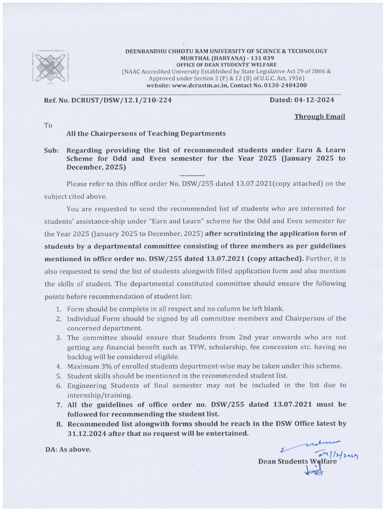 Earn & Learn Scheme Guidelines 2025 | PDF