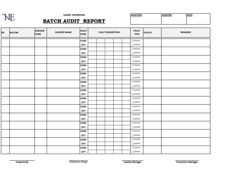 QC - Batch Audit Report Format | PDF | Auditor's Report | Accounting