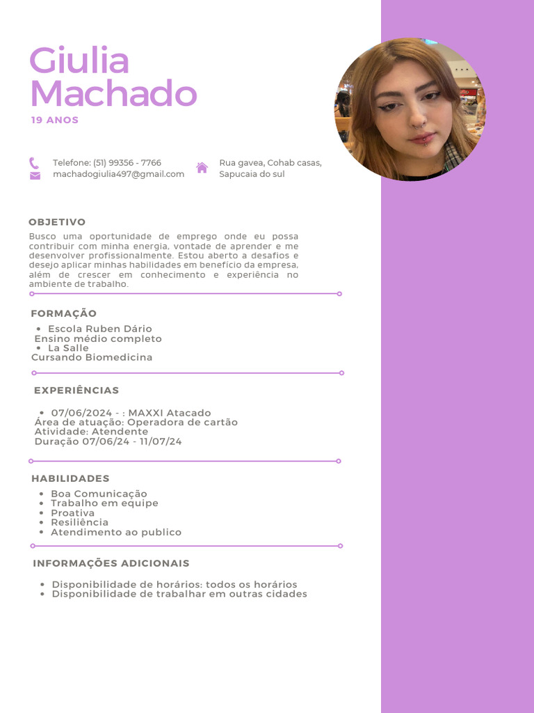 Currículo Giulia Machado - 20250113 - 151911 - 0000 | PDF