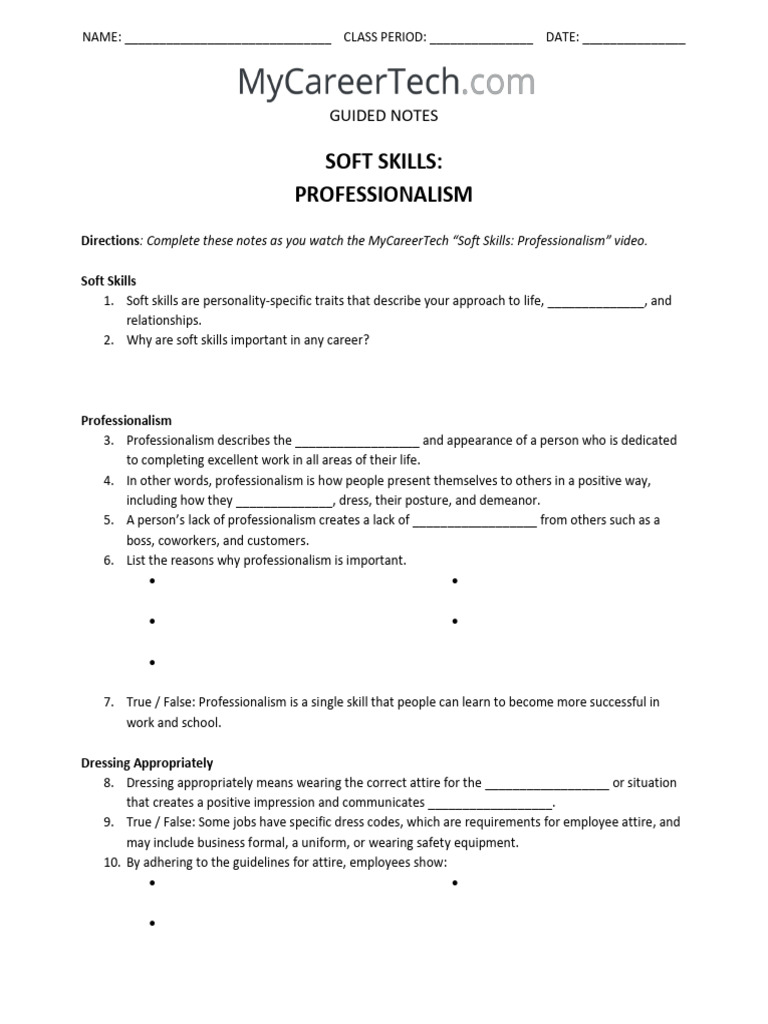 Understanding Professionalism in Careers | PDF | Body Language ...