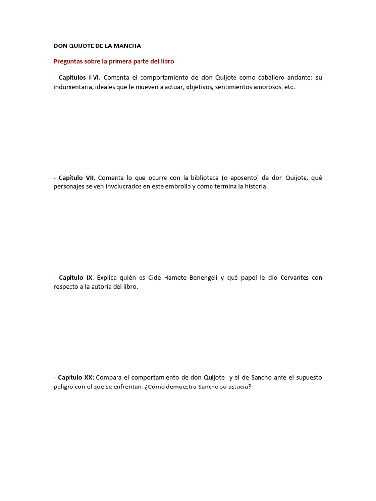 Don Quijote de La Mancha | PDF | Don Quijote | Caballero