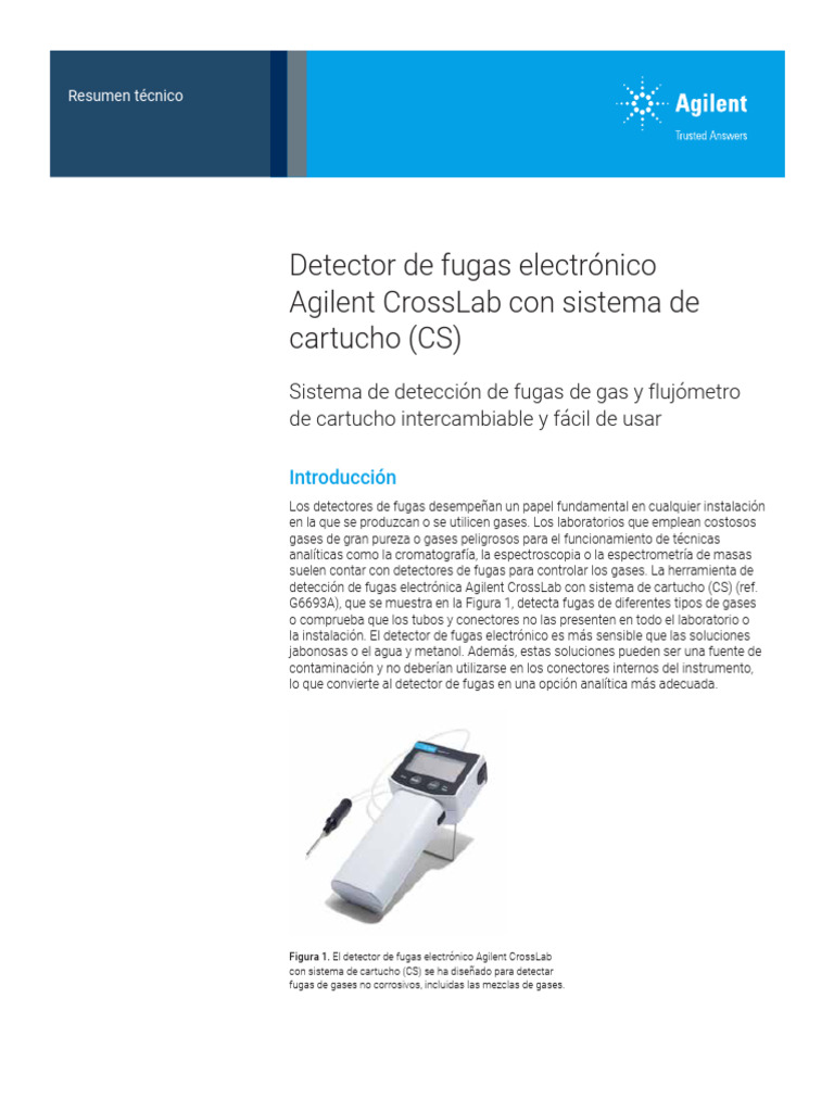 Crosslab Cs Electronic Leak Detector 5994 4262es Es Agilent | PDF ...