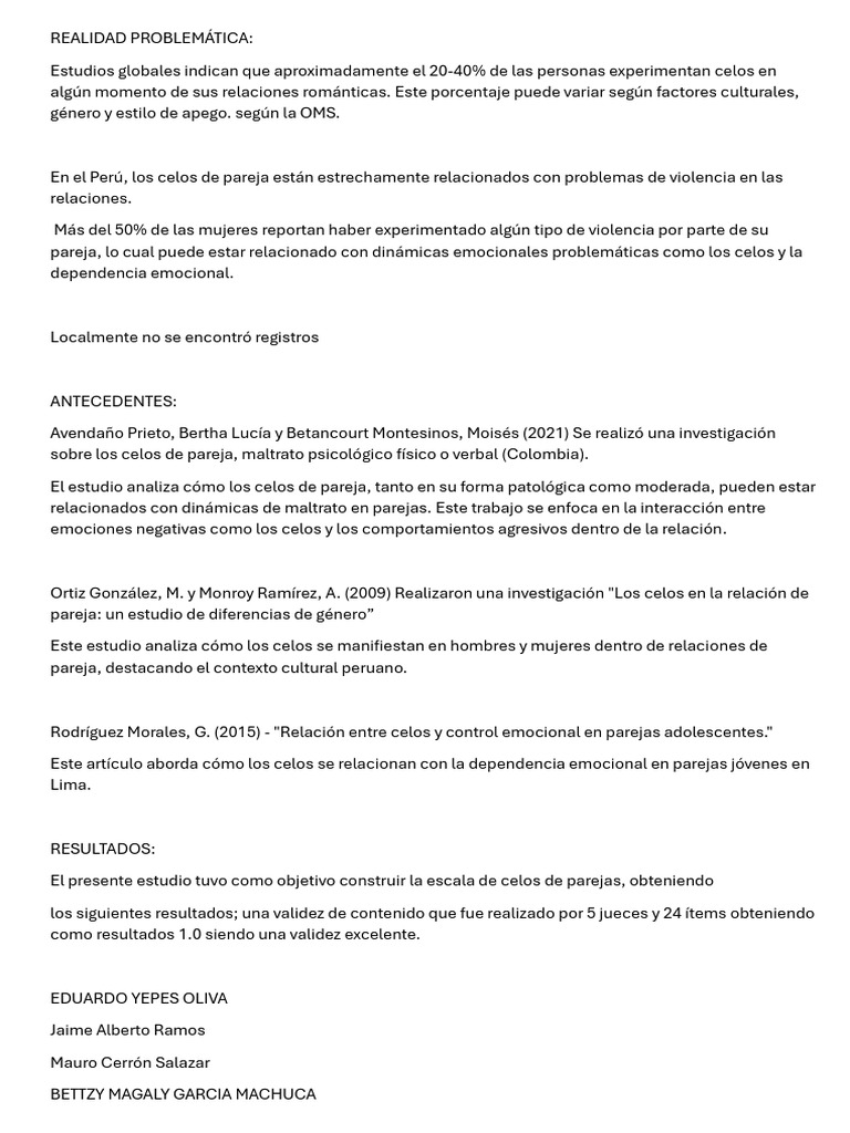 Realidad Problemática | PDF