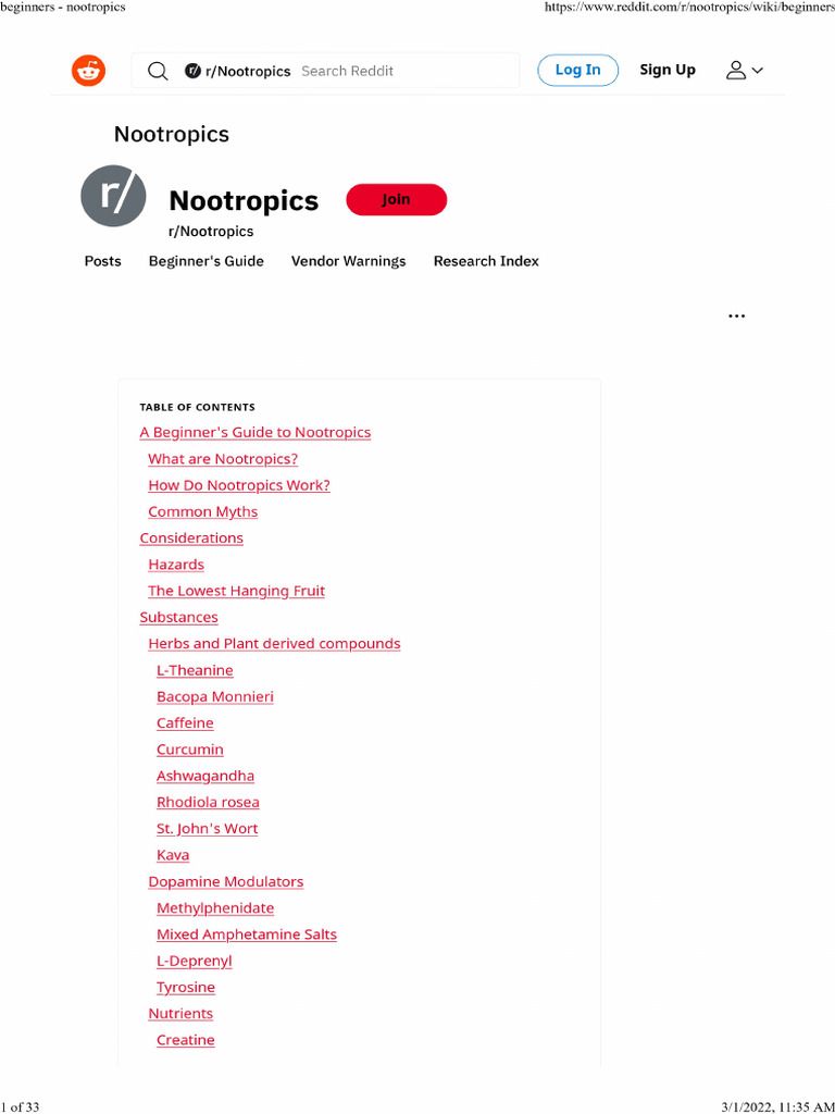 Nootropics Guide for Beginners | PDF