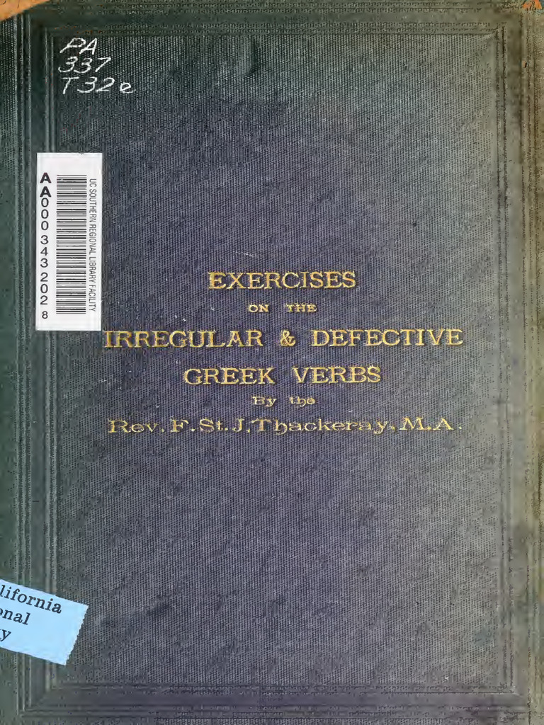 exercisesonirreg00thac | PDF | Linguistic Morphology | Grammar