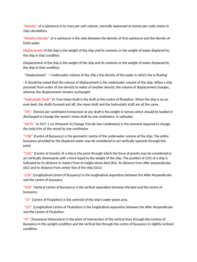 Stability Definion | PDF | Density | Buoyancy