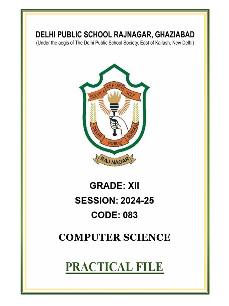 Computer Science Practical File XII | PDF