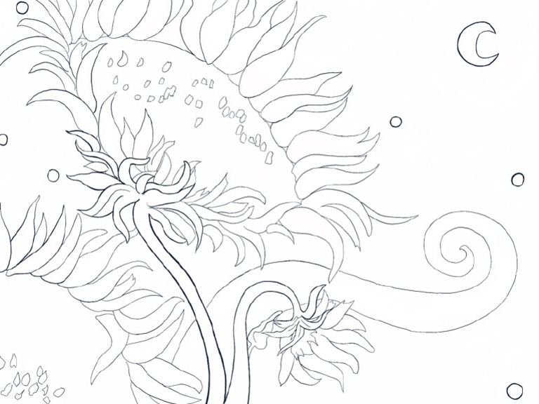 Sunflowers Tutorial Vincent Van Gogh Starry Night Tas14020101 Trace ...