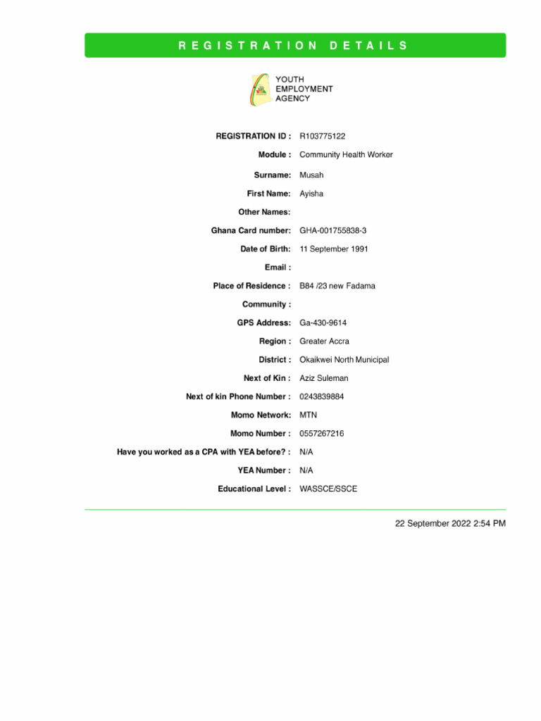 Registration Receipt | PDF