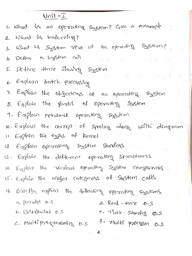 OS Question Bank-1 | PDF