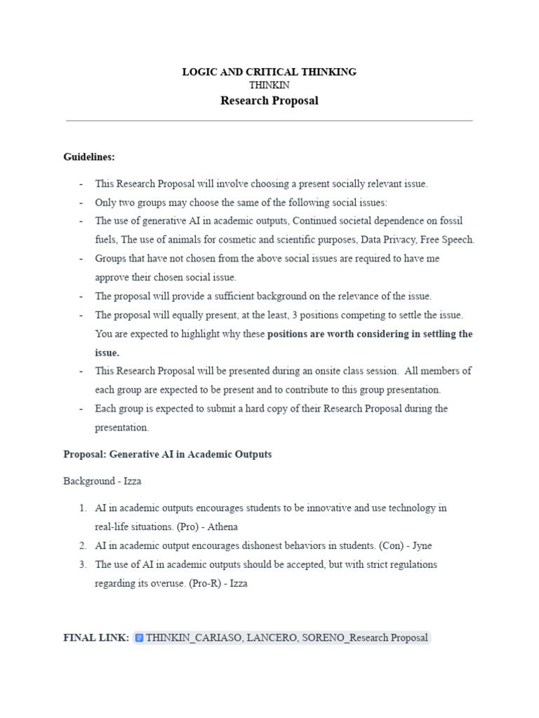 THINKIN Research Proposal | PDF | Artificial Intelligence ...