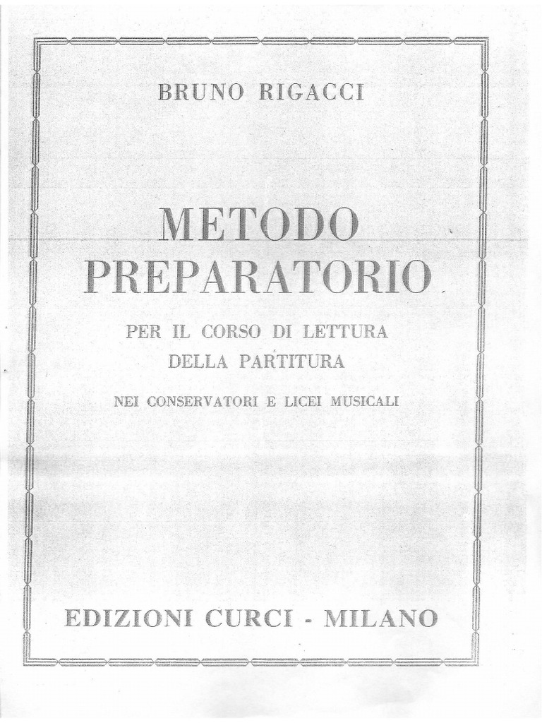 Rigacci Metodo Preparatorio Per Il Corso Di Lettura Della Partitura N.1 ...