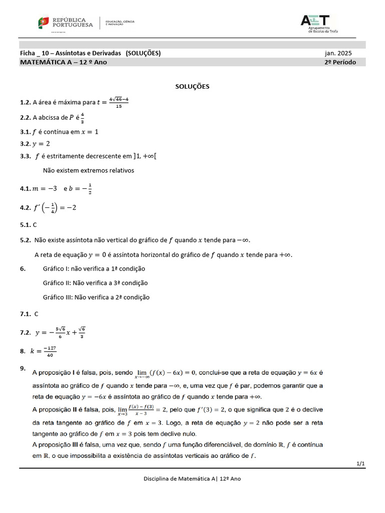 Soluções de Assíntotas e Derivadas | PDF