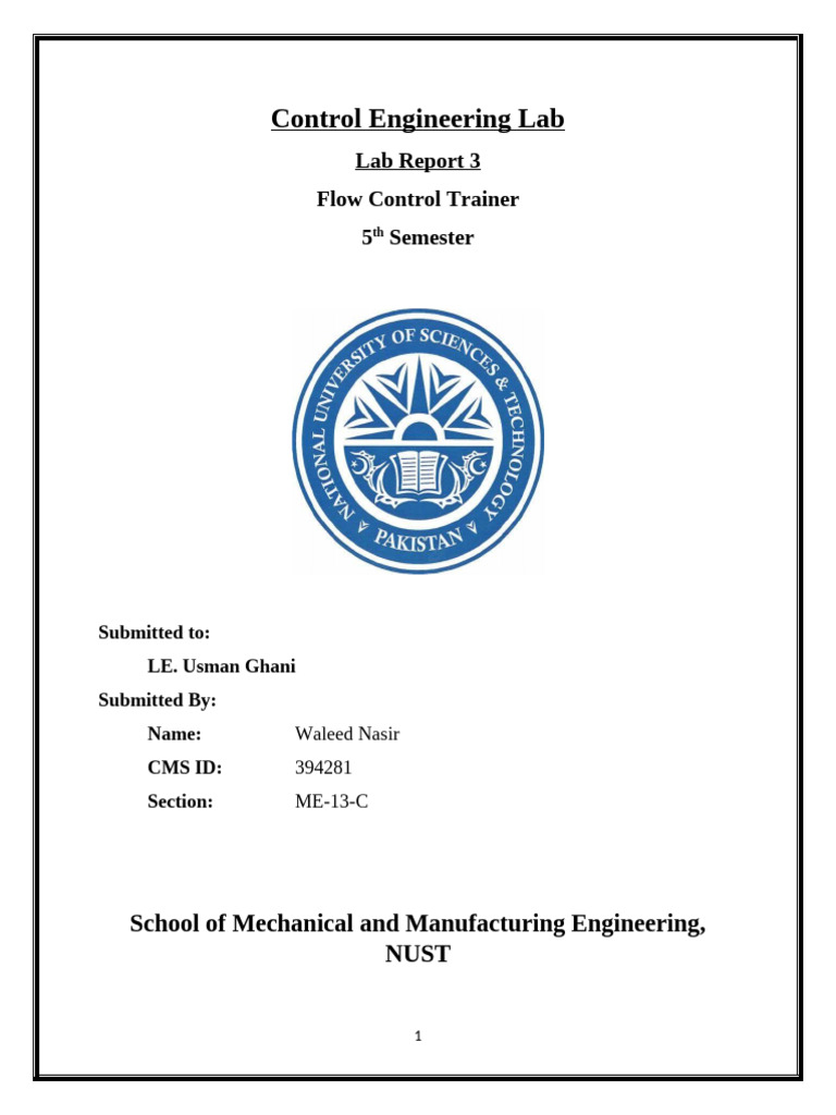 CE Lab 4 - Flow Control Trainer | PDF | Equipment | Manufactured Goods