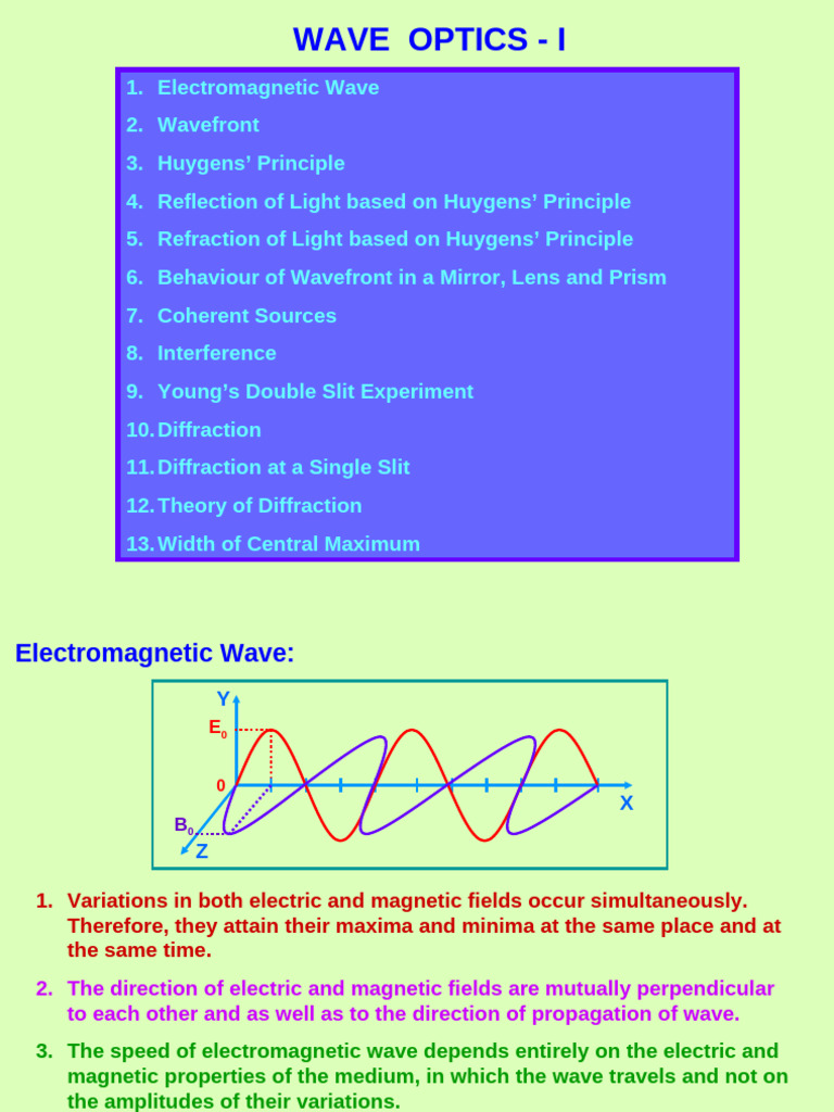 Ch-10 Wave - Optics - 1 | PDF | Diffraction | Waves