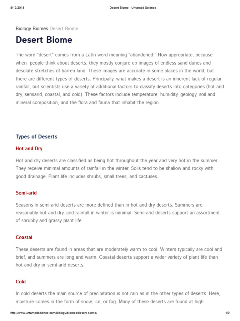 Understanding Desert Biomes and Adaptations | PDF | Desert | Rain