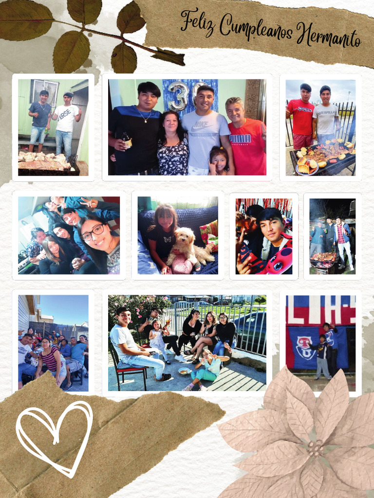 Collage de Fotos Vacaciones Entorno Rural Doodle Fotográfico Blanco y ...