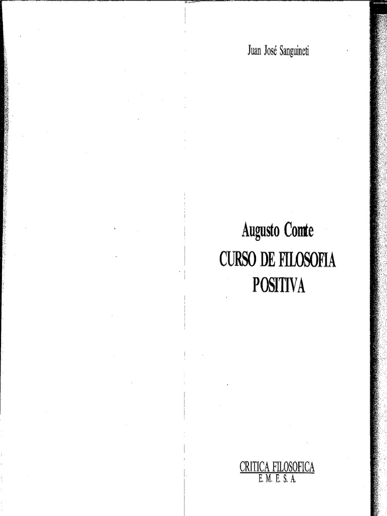 (Crítica Filosófica) Juan José Sanguineti - Augusto Comte - Curso de ...