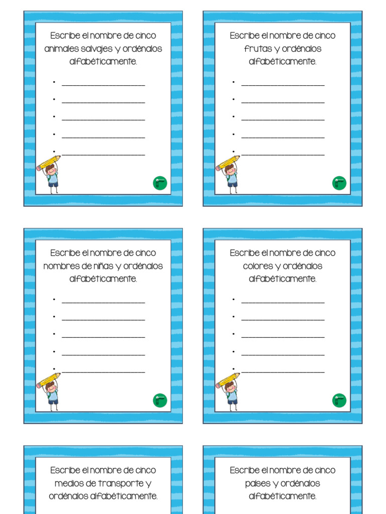 Ejercicio Ordenar Alfabeticamente | PDF