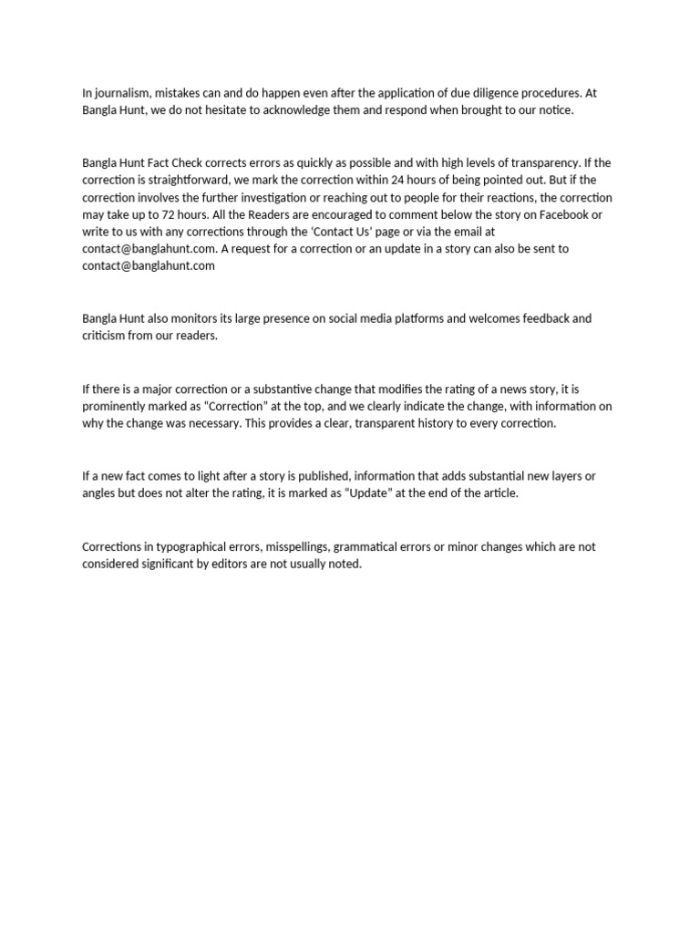 Correction Policy | PDF