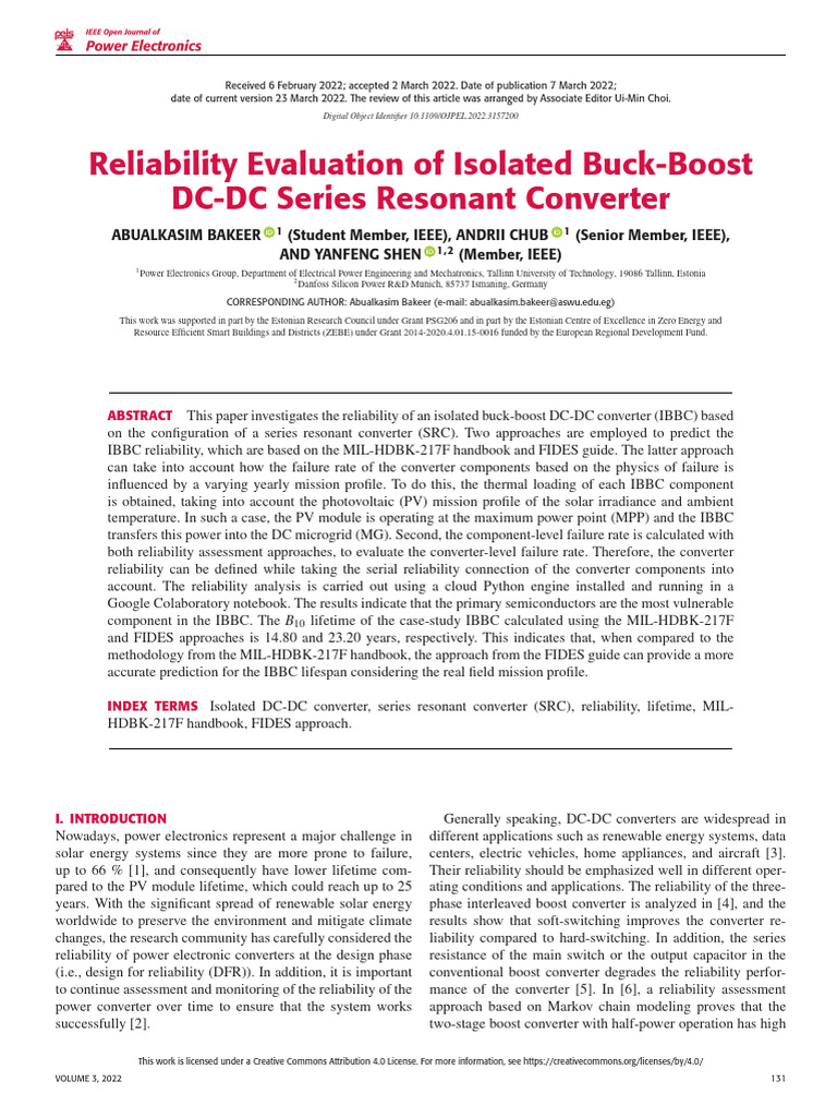 Reliability of Isolated Buck-Boost Converter | PDF | Resonance | Inductance
