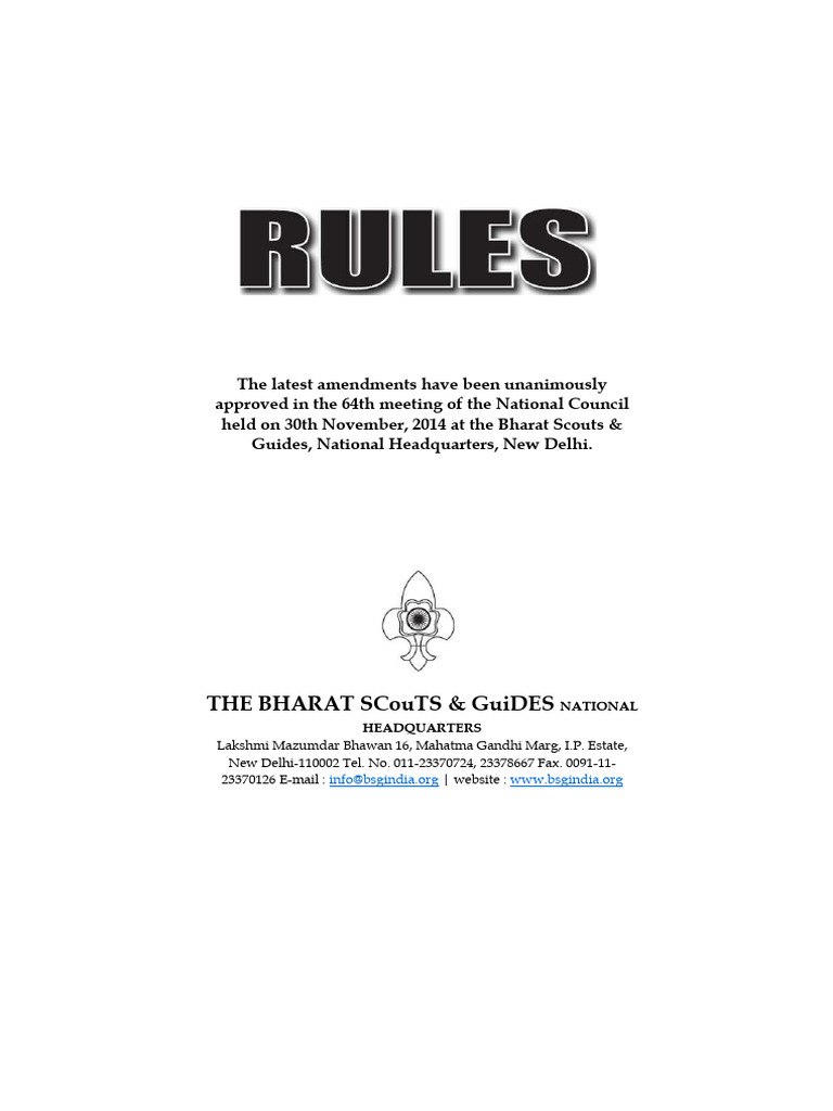 Rules Book | PDF | Scouting | Quorum