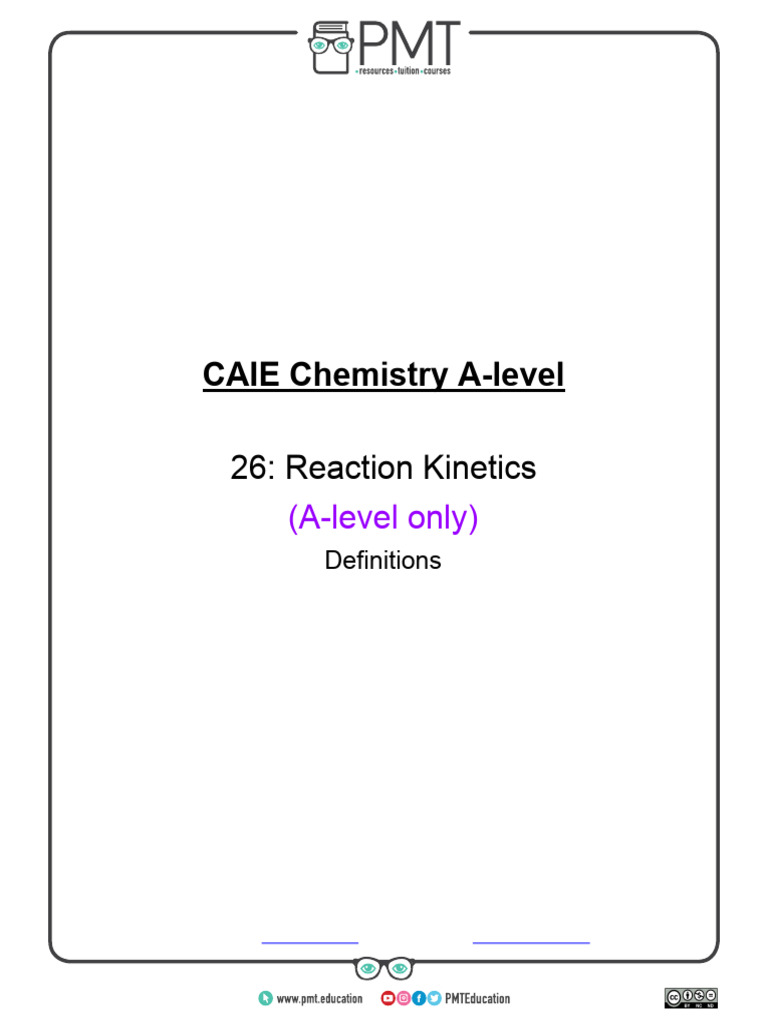CAIE A-Level Chemistry: Reaction Kinetics | PDF | Reaction Rate | Catalysis