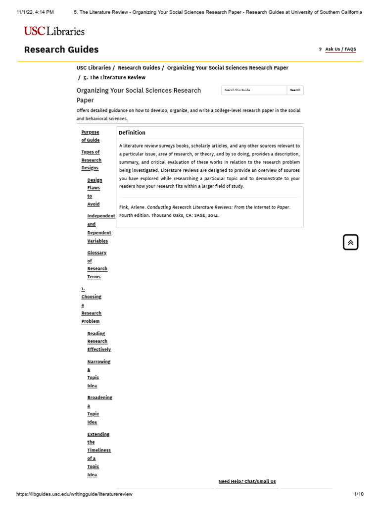5. the Literature Review - Organizing Your Social Sciences Research ...