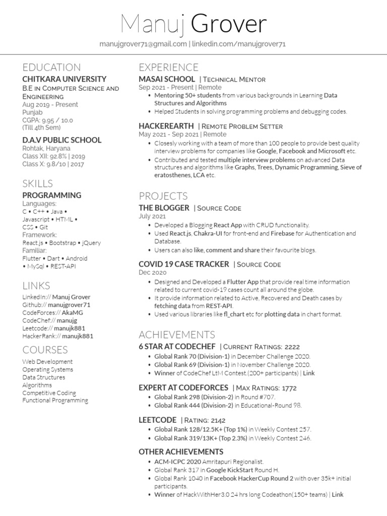 Manuj_Grover_Resume.pdf | PDF | Computer Programming | Computer Science Manuj_Grover_Resume.pdf | PDF | Computer Programming | Computer Science