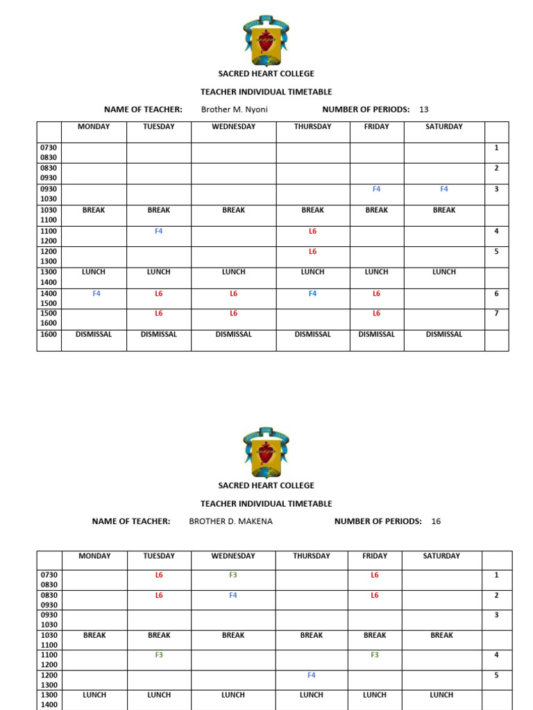 April 2024 Teachers' Vacation School Timetable Draft | PDF