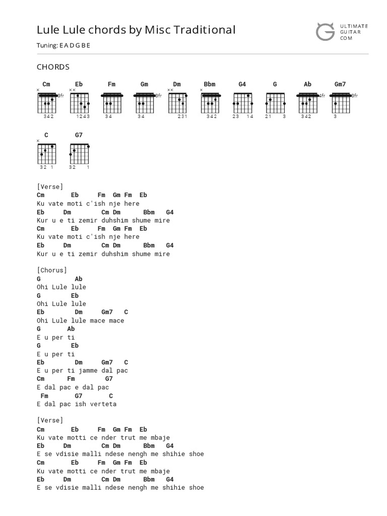 Lule Lule Chords and Lyrics | PDF