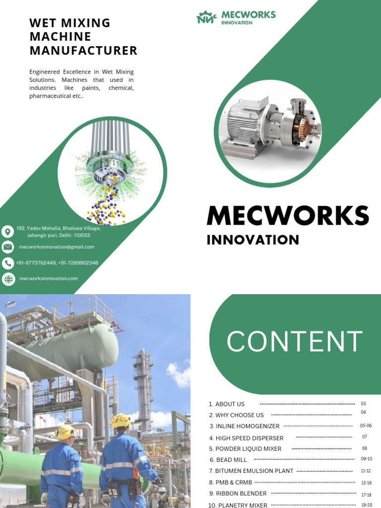 Mecwork Innovation (Mwi) Catalogue | PDF | Emulsion | Blender