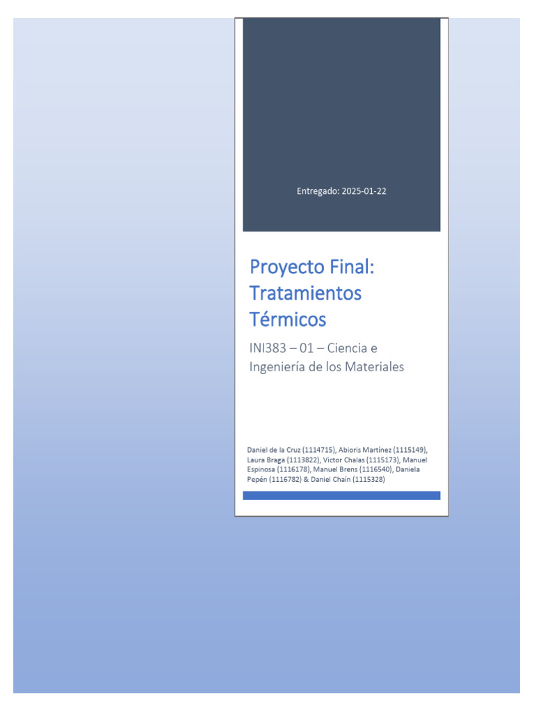 Proyecto Final CIM TEMA 2 | PDF | Tratamiento a base de calor | Acero