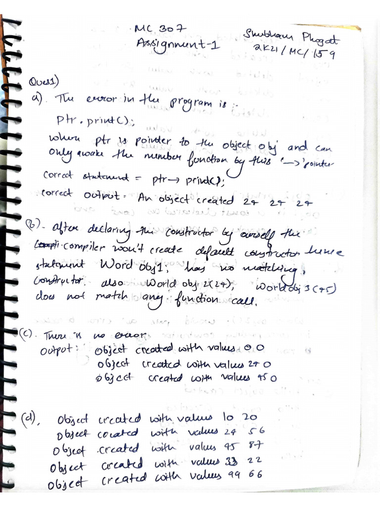 Assignment 1 Oops | PDF