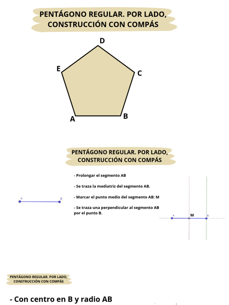Construcción de un Pentágono Regular | PDF